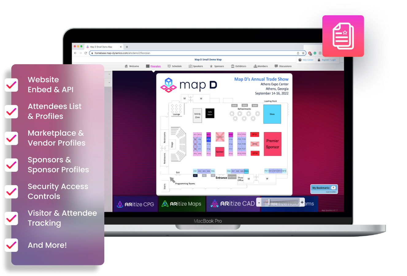 Event Management Software Features - Map D
